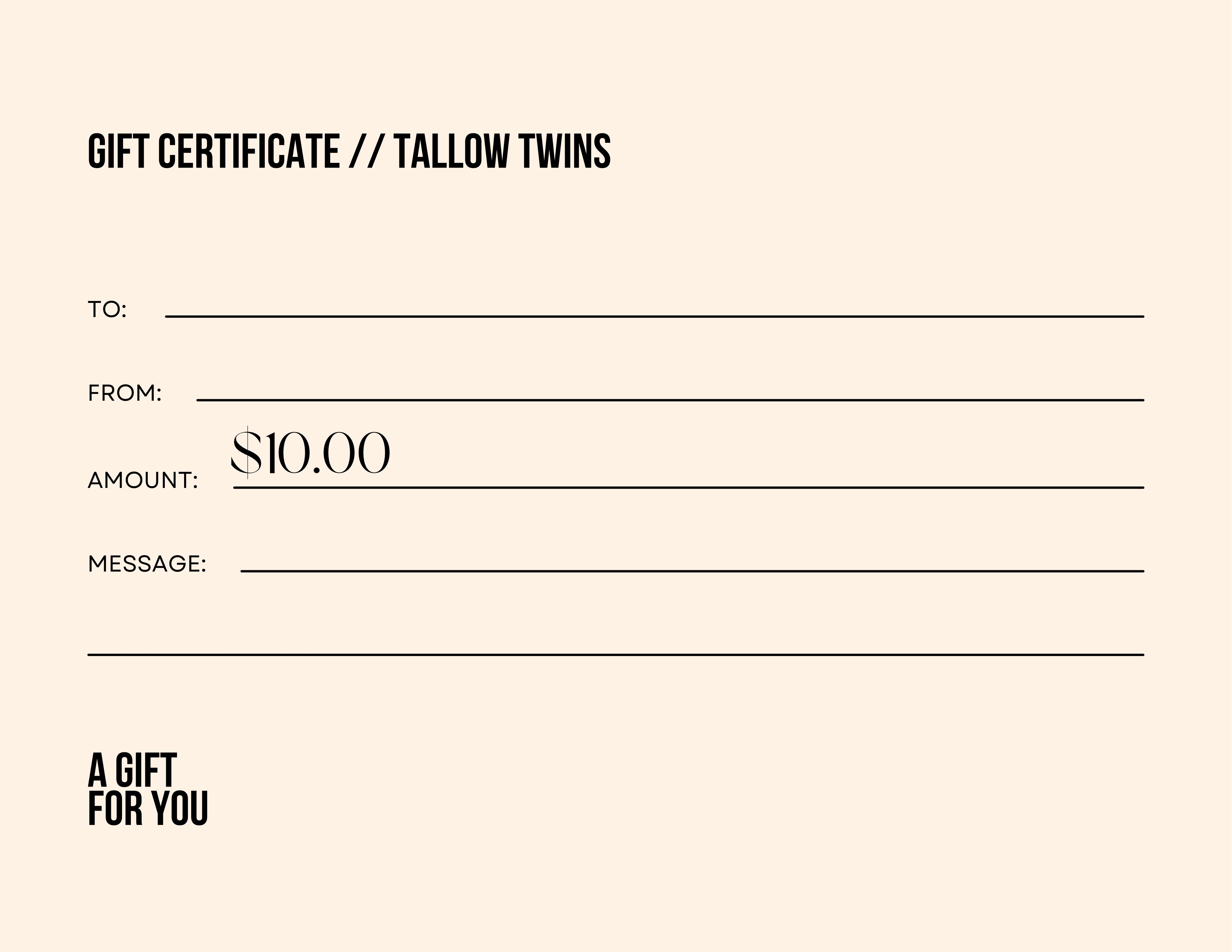 Tallow Twins Gift Card - Tallow Twins